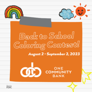 OCB Back to School Coloring Contest | One Community Bank