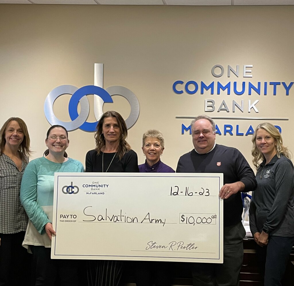 One Community Bank Donates $10,000 to the Salvation Army of Dane County ...